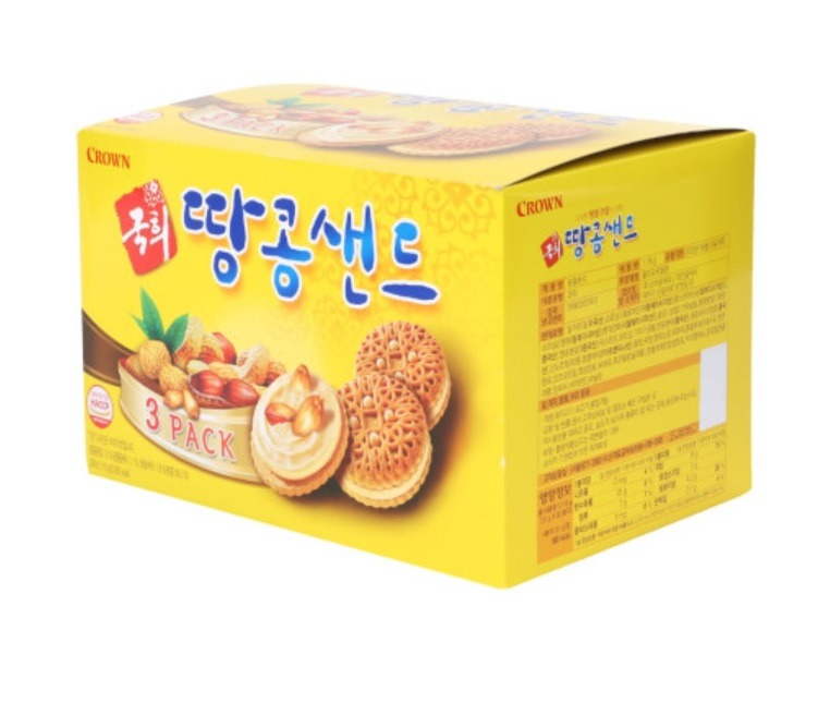 CROWN Kook Hee Peanut Sand Cookies Family Size 3pk - Weee!