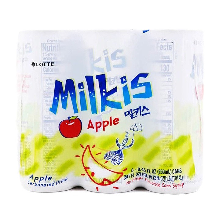 Weee! - Lotte Milkis Apple Flavored Carbonated Drink 250ml 6pk